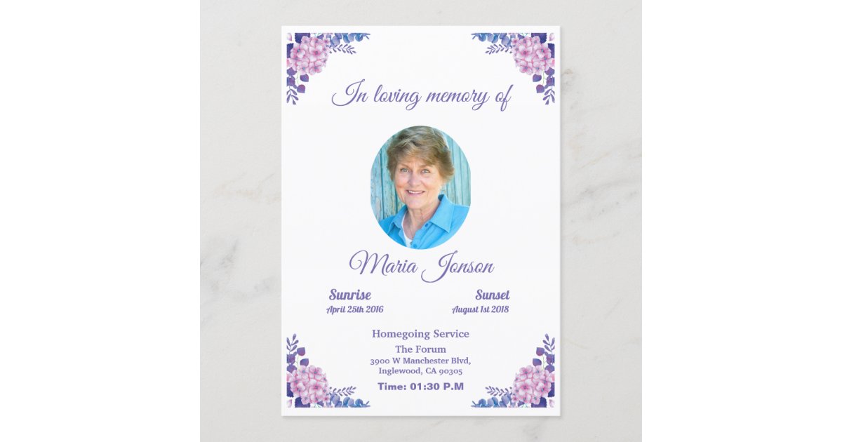 Memorial Funeral Prayer Card/Memorial Service card | Zazzle.com