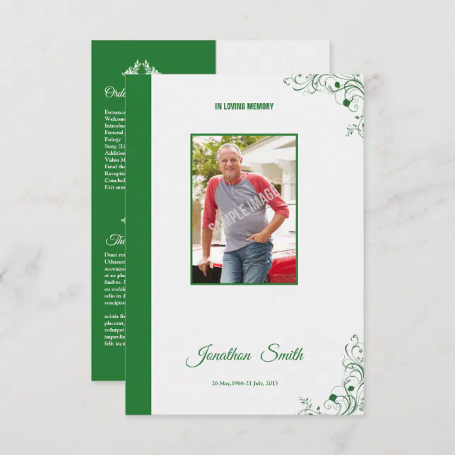 Memorial Funeral Program Card | Zazzle