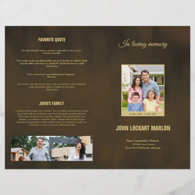 Memorial Funeral Program Template Flyer | Zazzle