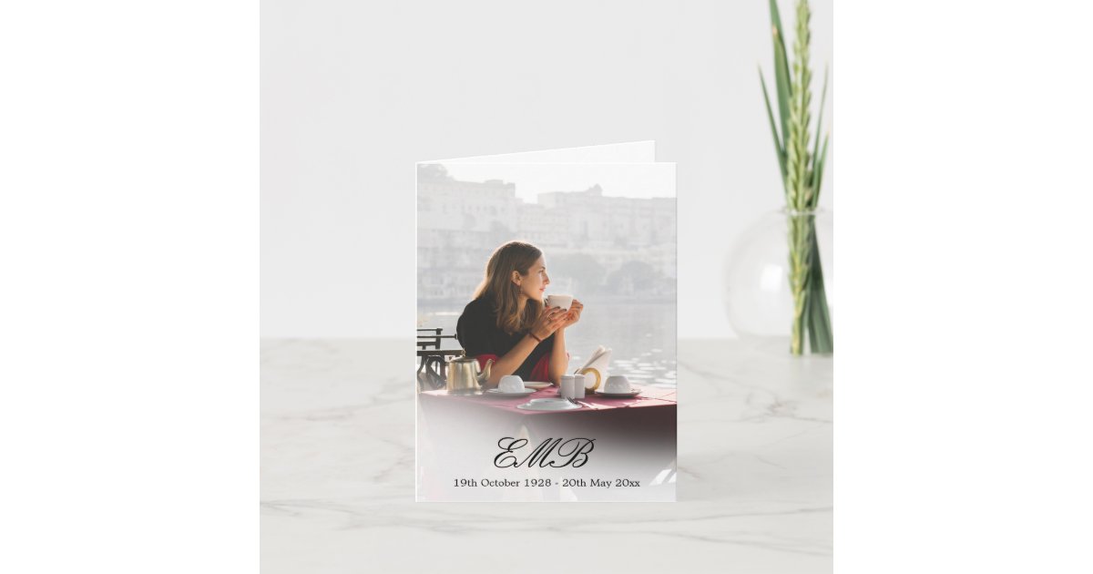 Memorial Funeral Simple White Overlay Photo Invitation | Zazzle