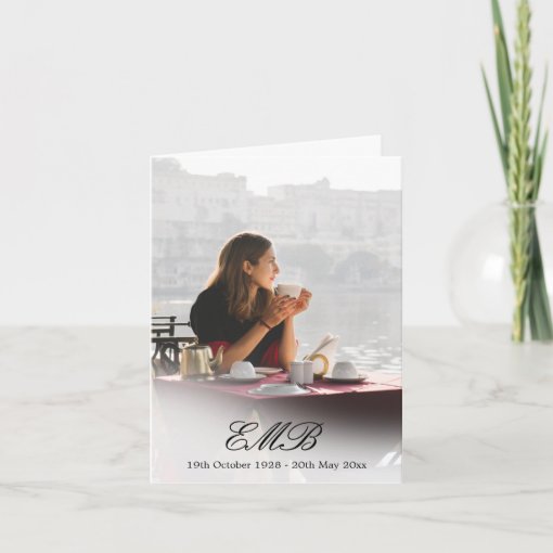 Memorial Funeral Simple White Overlay Photo Invitation | Zazzle