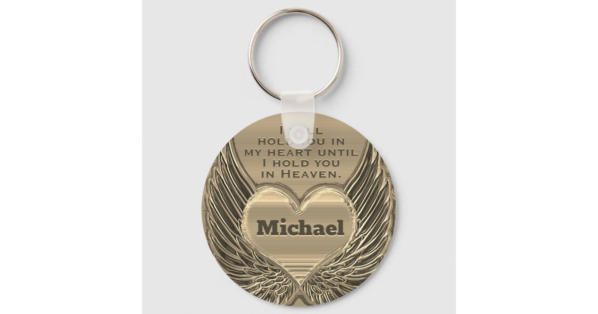 Memorial Heart with Name Keychain | Zazzle