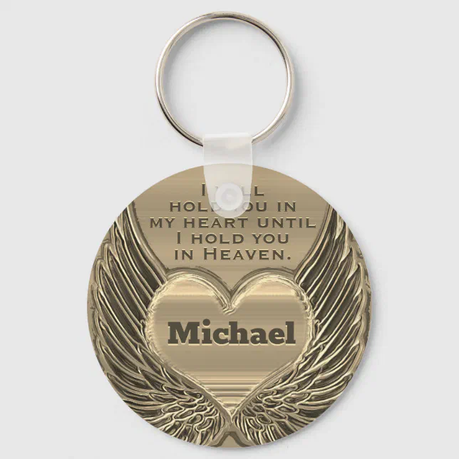 Memorial Heart with Name Keychain | Zazzle