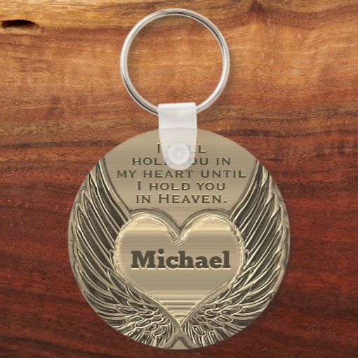 Memorial Heart with Name Keychain | Zazzle