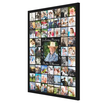 Memorial IN LOVING MEMORY 55 Photo Collage Canvas Print | Zazzle