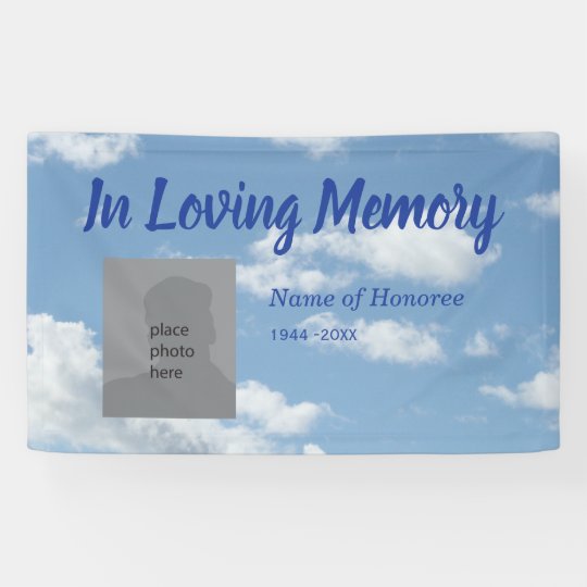 Memorial In Loving Memory Blue Sky Banner | Zazzle.com