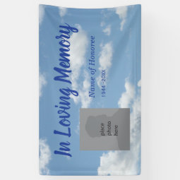 Memorial In Loving Memory Blue Sky Banner | Zazzle