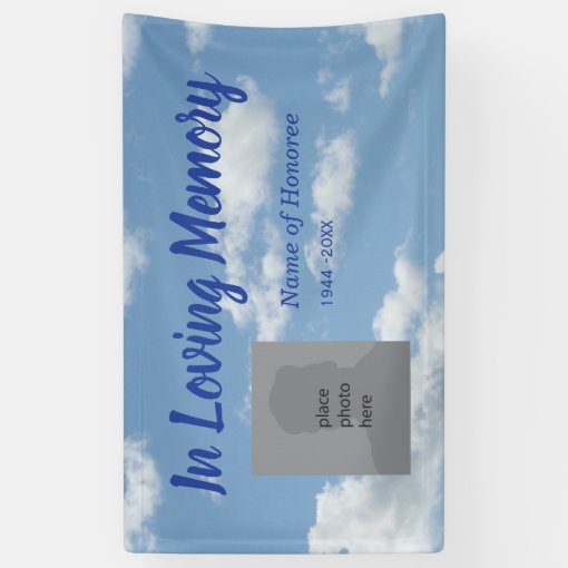 Memorial In Loving Memory Blue Sky Banner | Zazzle