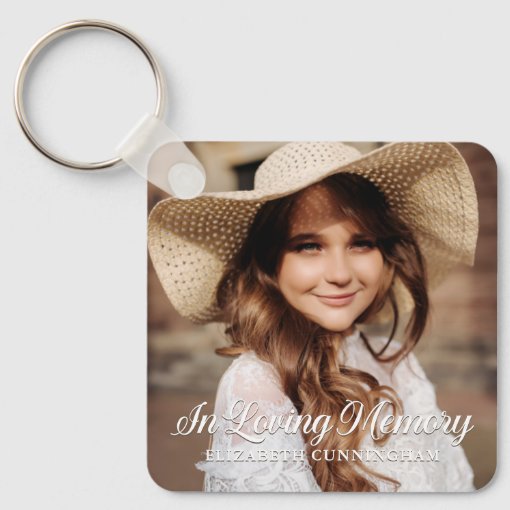 Memorial In Loving Memory Classic Elegant Photo Keychain | Zazzle