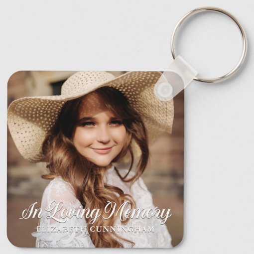 Memorial In Loving Memory Classic Elegant Photo Keychain | Zazzle