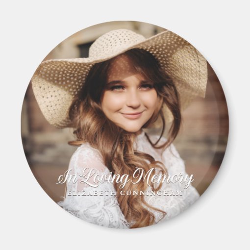 Memorial In Loving Memory Classic Elegant Photo Magnet | Zazzle