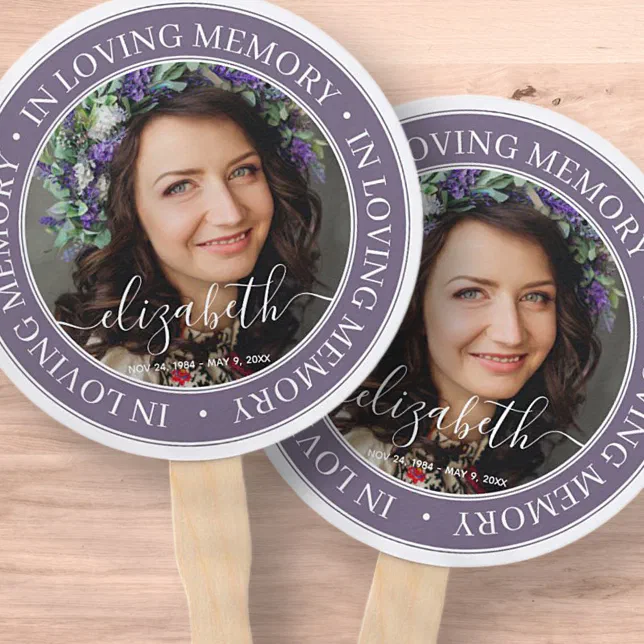 Memorial In Loving Memory Elegant Classic Photo Hand Fan | Zazzle