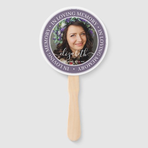 Memorial In Loving Memory Elegant Classic Photo Hand Fan | Zazzle
