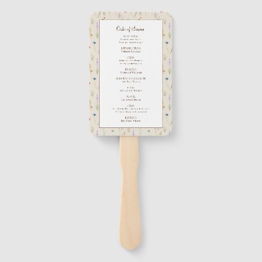 Memorial In Loving Memory Floral Order of Service Hand Fan | Zazzle