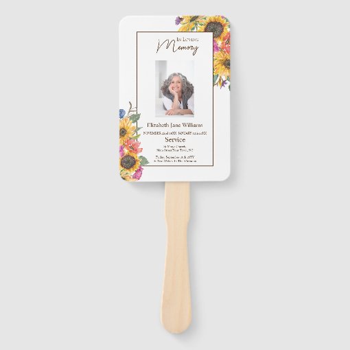 Memorial In Loving Memory Floral Order of Service Hand Fan | Zazzle