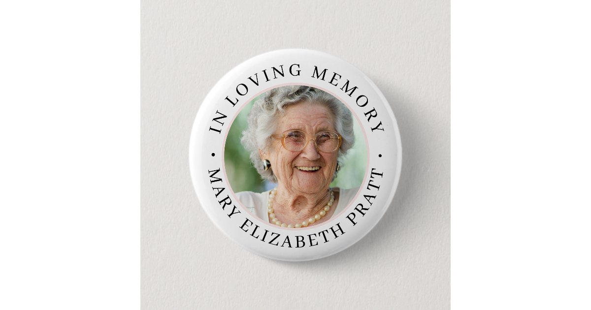 Memorial In Loving Memory Modern Button | Zazzle