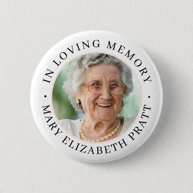 Memorial In Loving Memory Modern Button | Zazzle