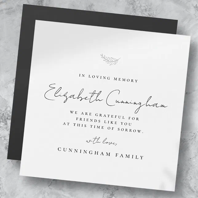 Memorial In Loving Memory Modern Simple Elegant | Zazzle