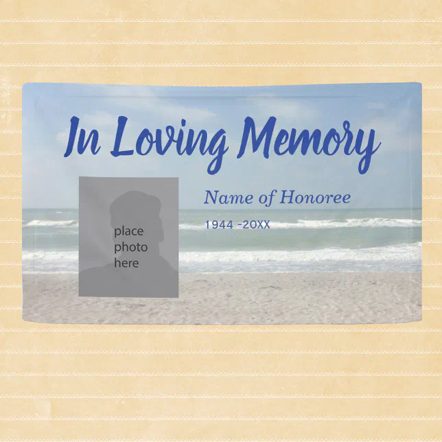 Memorial In Loving Memory Ocean Scene Banner | Zazzle