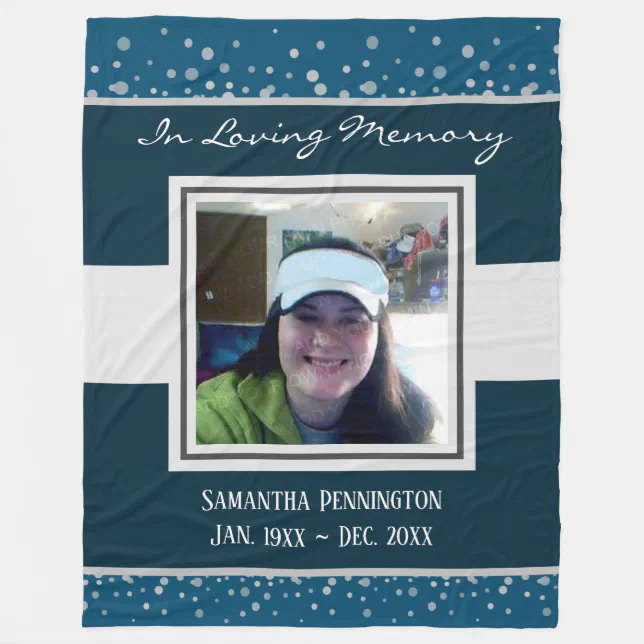 Memorial In Loving Memory Photo Fleece Blanket | Zazzle