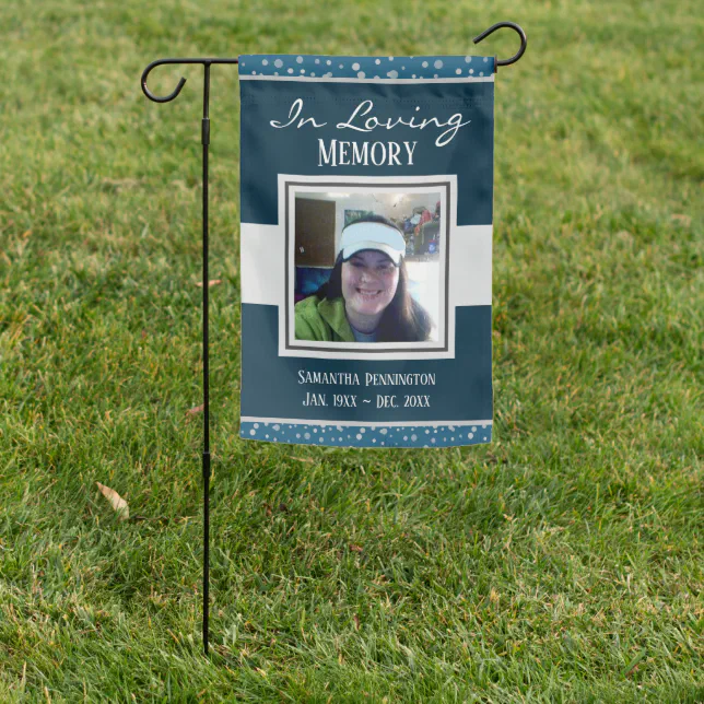 Memorial In Loving Memory Photo Garden Flag | Zazzle