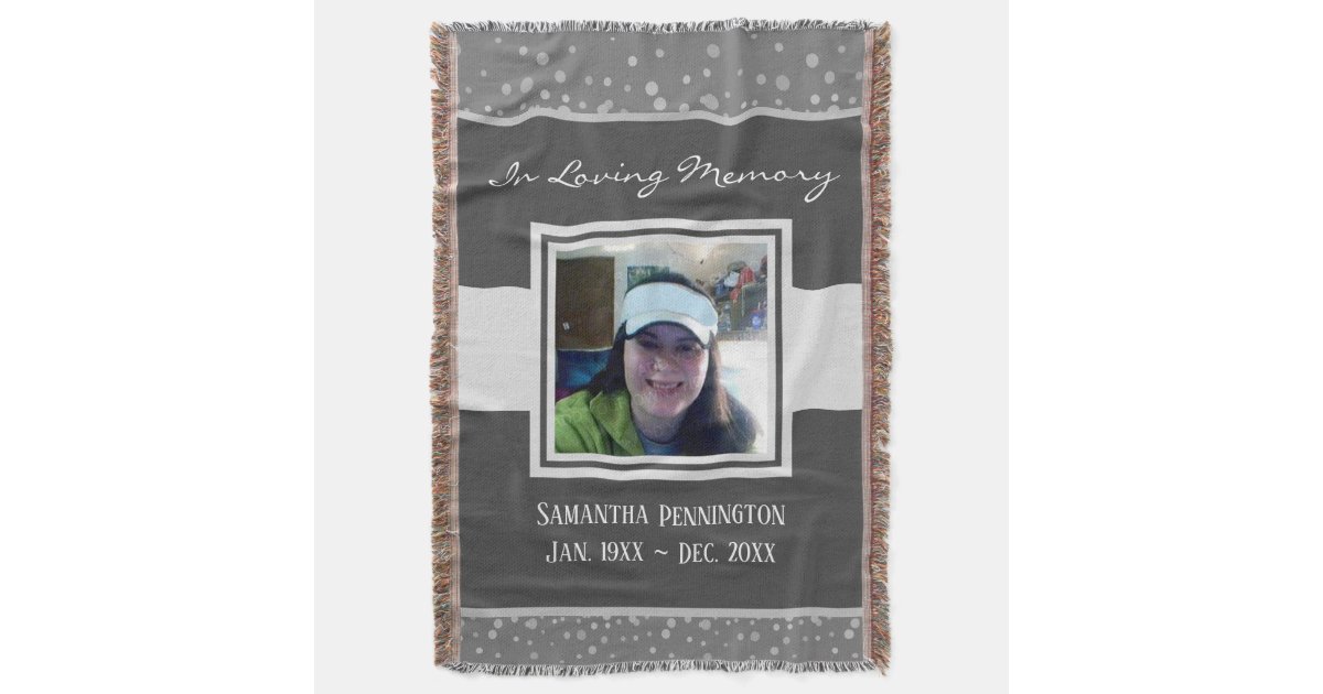 Memorial In Loving Memory Photo Throw Blanket | Zazzle