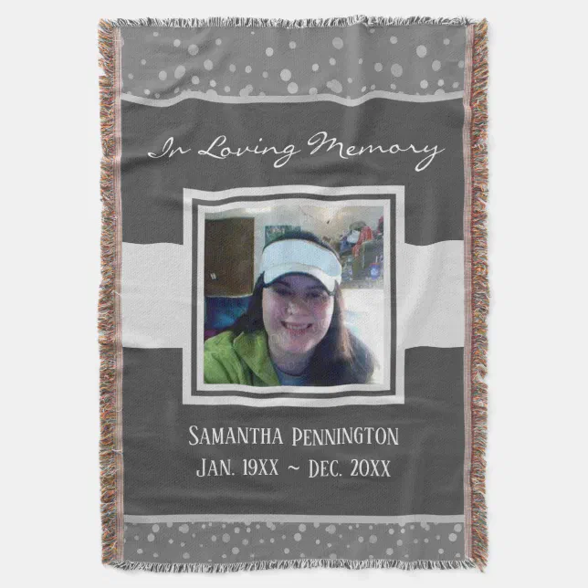 Memorial In Loving Memory Photo Throw Blanket | Zazzle
