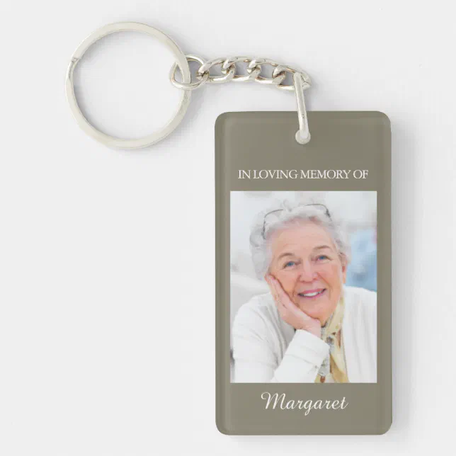 Memorial Keepsakes | Keyring with Photo & Rose | Zazzle