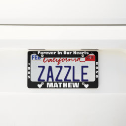 Memorial License Plate with Hearts License Plate Frame | Zazzle