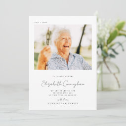 Memorial Loving Memory Elegant Simple Modern Photo Thank You Card | Zazzle