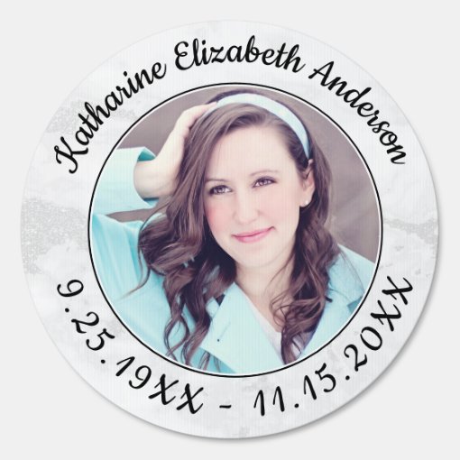 Memorial Modern 2 Photo Sympathy Cemetery Grave Sign | Zazzle