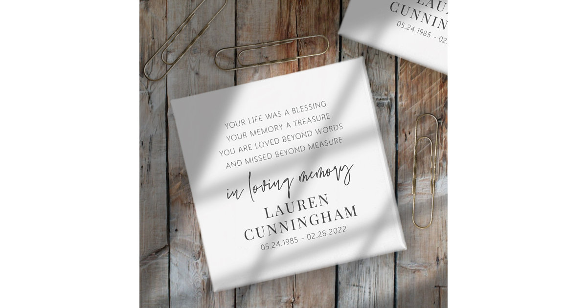 Memorial Modern Elegant Simple Chic Magnet | Zazzle