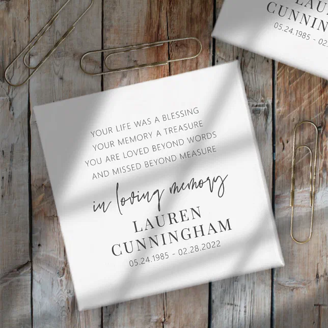 Memorial Modern Elegant Simple Chic Magnet | Zazzle