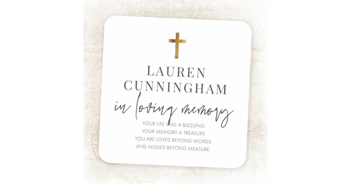 Memorial Modern Elegant Simple Cross Square Sticker | Zazzle