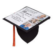 Memorial Modern Personalized 3 Photo Collage Graduation Cap Topper | Zazzle