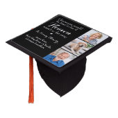 Memorial Modern Remembrance Personalized 3 Photo Graduation Cap Topper ...