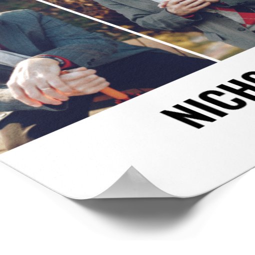 Memorial Modern Three Photo Poster | Zazzle