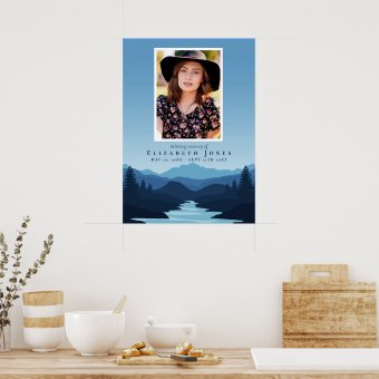 Memorial Mountains Celebration of Life Poster | Zazzle
