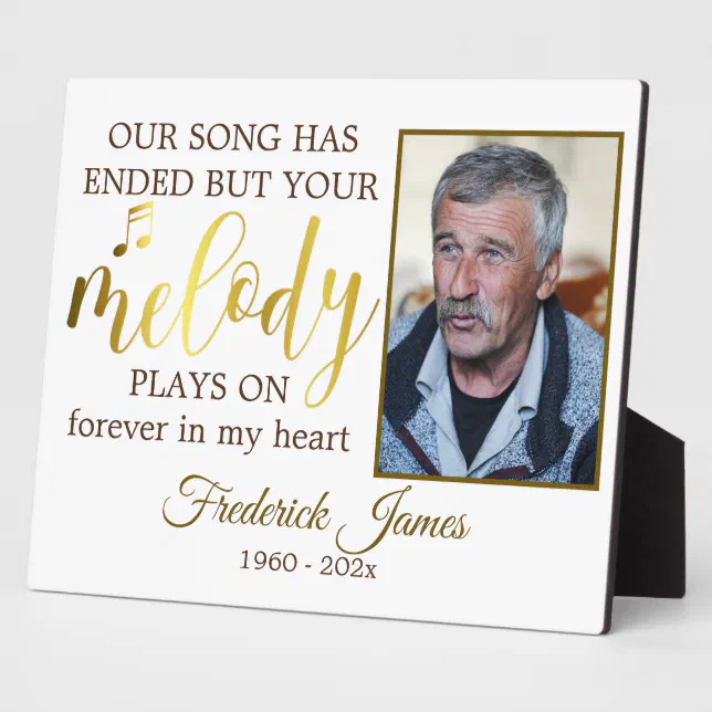 Memorial Music Quote Remembrance Keepsake Plaque | Zazzle