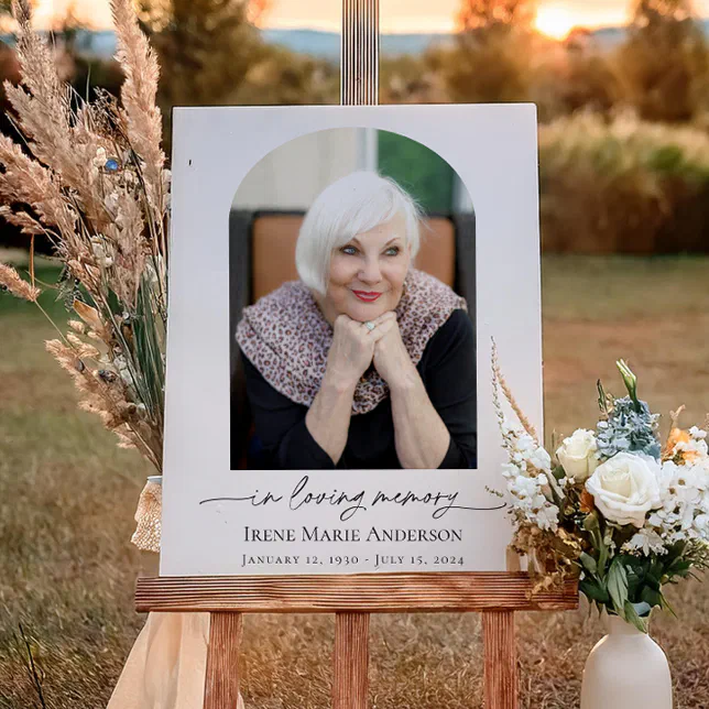 Memorial or Funeral Photo Tribute In Our Hearts Foam Board | Zazzle
