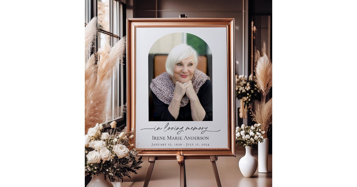 Memorial or Funeral Photo Tribute In Our Hearts Poster | Zazzle