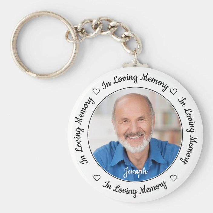 Memorial Personalized Photo In Loving Memory Keychain | Zazzle.com