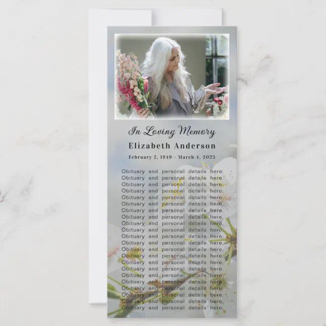 Memorial Photo Card | Springtime in Glory Poem | Zazzle