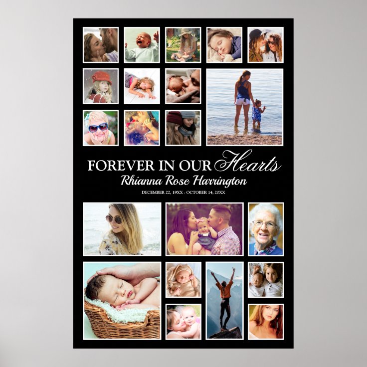 Memorial Photo Collage Poster | Zazzle