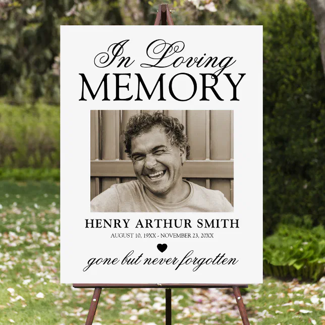 Memorial Photo In Loving Memory Foam Board | Zazzle