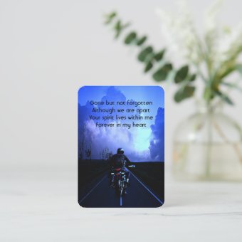 Memorial Photo Prayer Motorcycle Biker Business Card | Zazzle