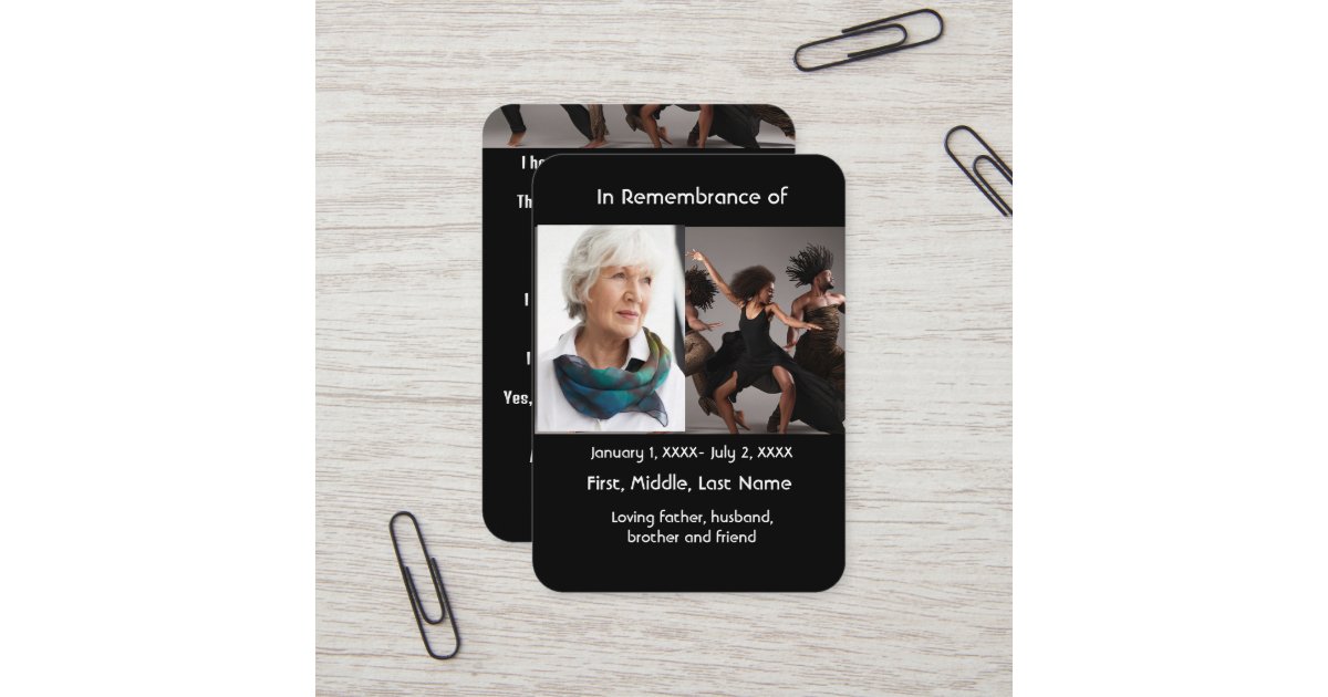 Memorial Pocket Card Dancer Dancing Dance | Zazzle