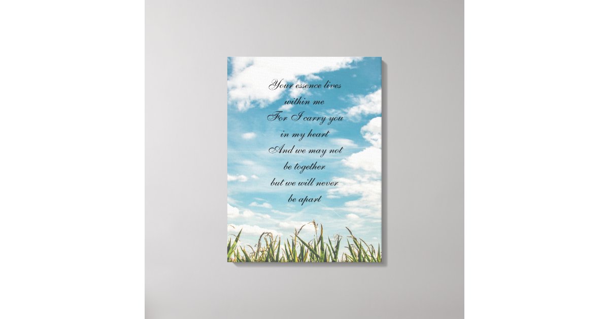 Memorial Poem Canvas Print | Zazzle