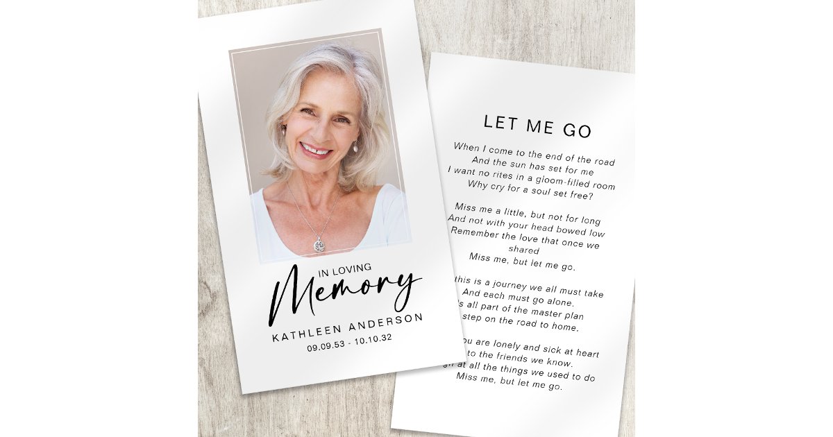 Memorial Prayer Card | In Loving Memory | Zazzle