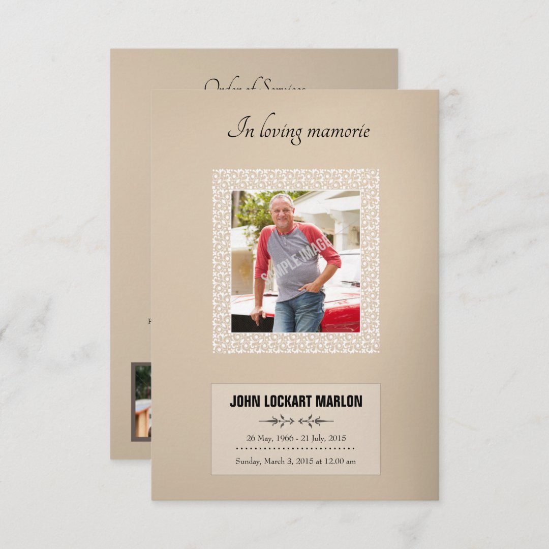 Memorial Program Card Template | Zazzle